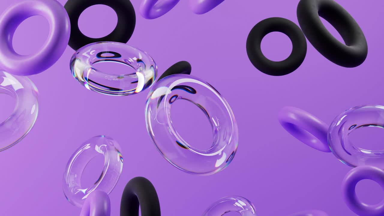 Premium Stock Video Floating Torus Loop Animation Mesmerizing