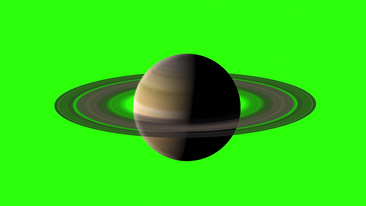 Green Screen Planet Saturn with Celestial Rings Custom Background ...