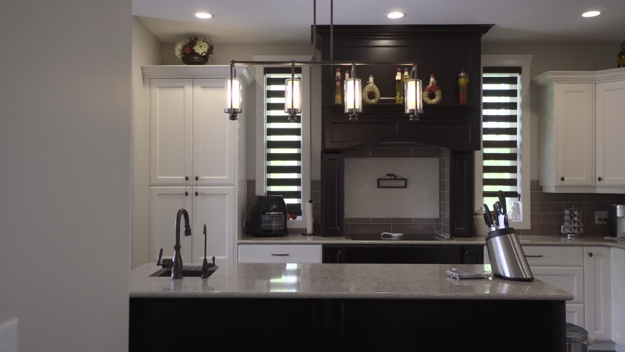 Beautiful kitchen with sideways camera movement Premium Stock Video Footage