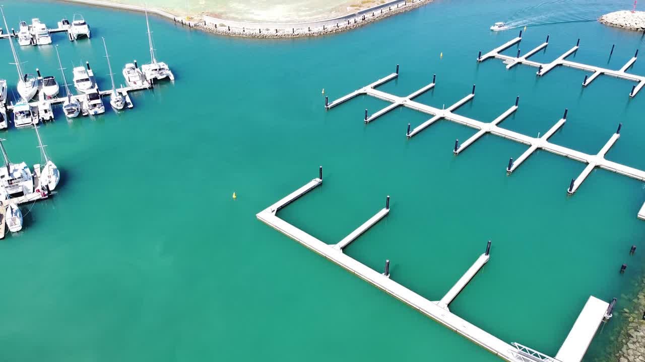 Port Coogee Marina Perth Australia Scenic Aerial Flyover Boat Moorings ...