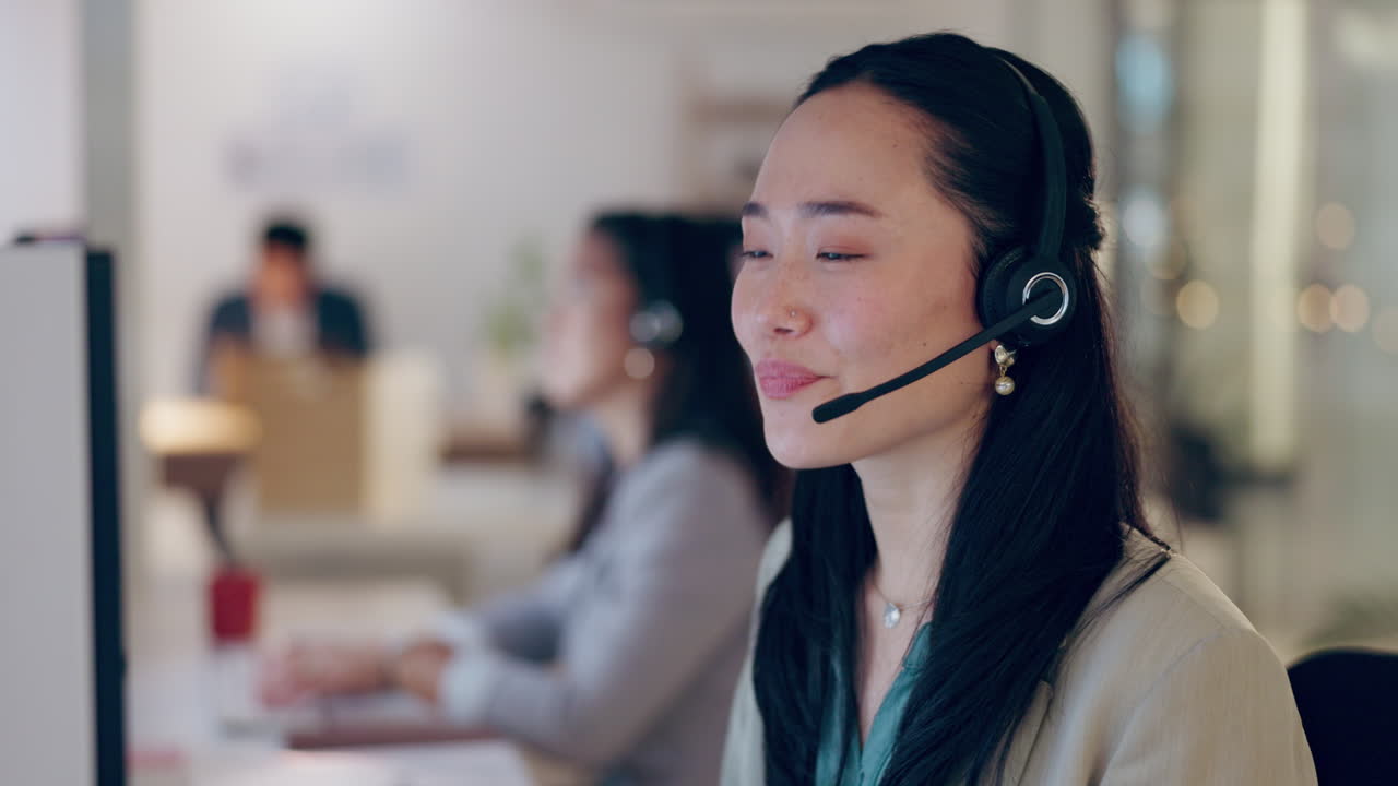 Premium stock video - Call center, virtual assistant