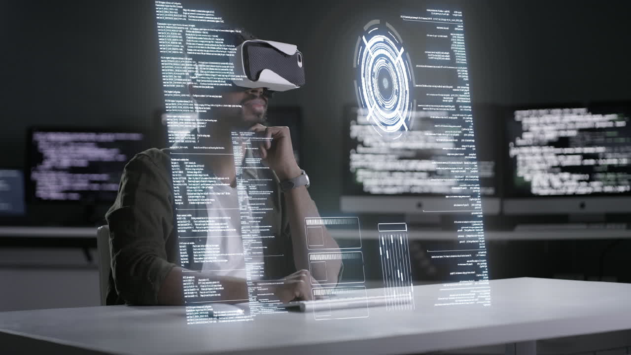 Premium stock video - 4k footage of a young male programmer moving