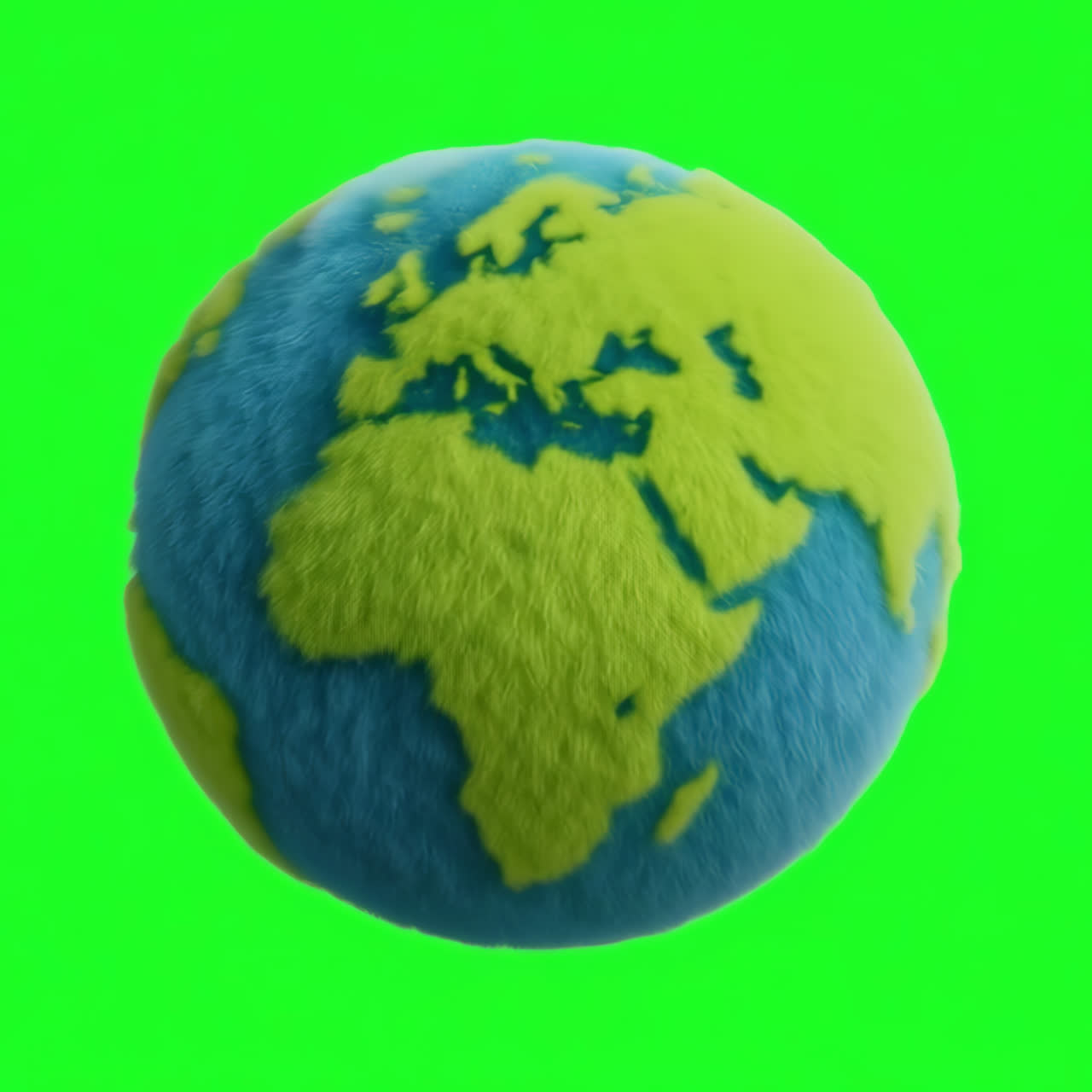 Furry globe planet illustration animation isolated asset, transparent ...