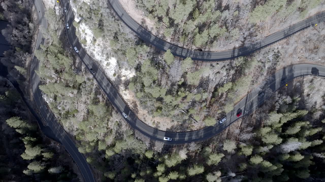 Premium stock video - Switchback road with cars driving on highway 89 a ...