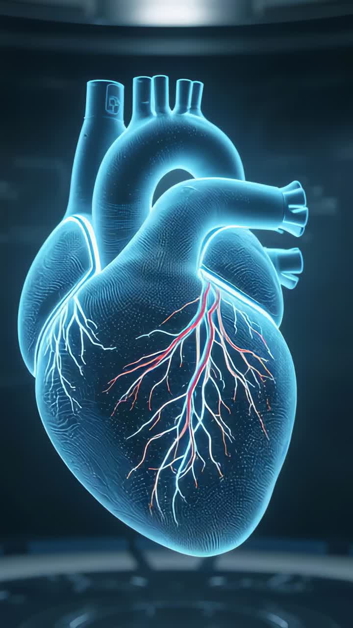 Vertical video: Unit powering holo heart rotating pulsing lighting ...