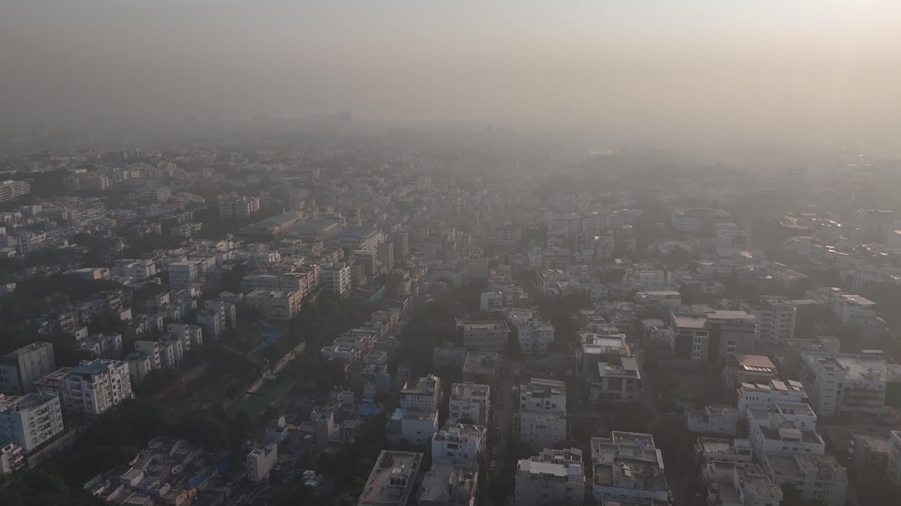 Panoramic aerial view of Hyderabad with water reservoir and city ...