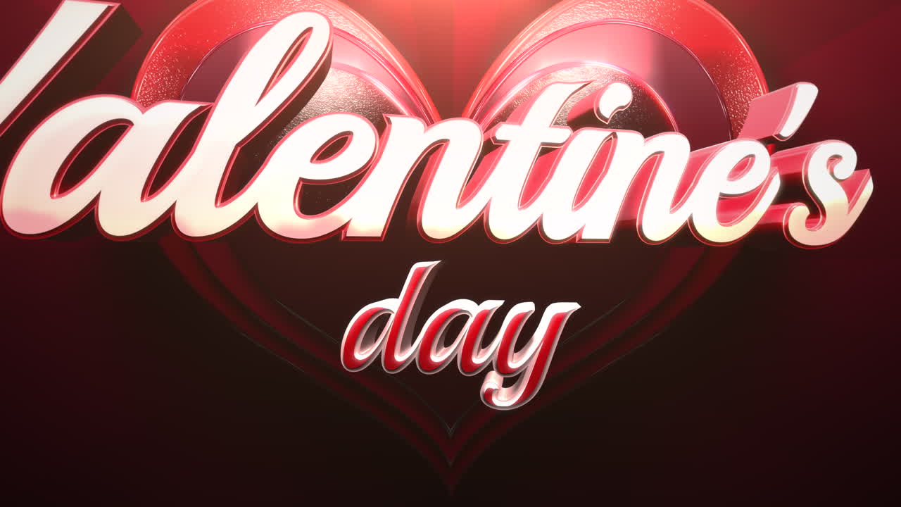 Día de San Valentín, texto y corazón romántico en movimiento en el Día ...