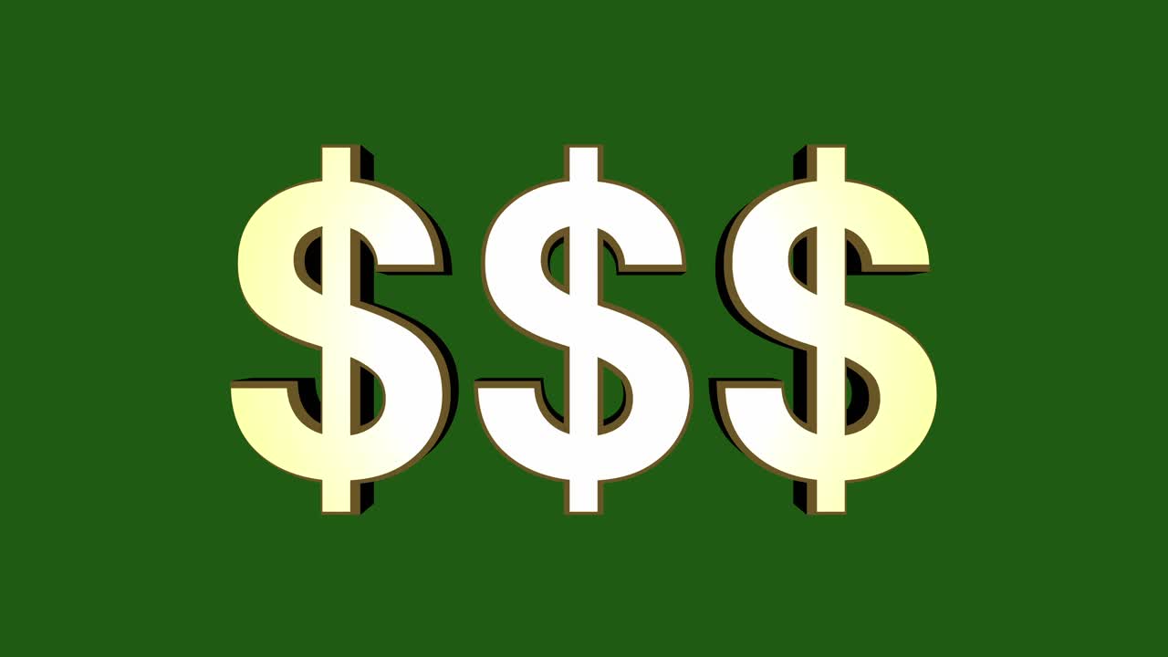 Dollar Bill Rich Money Sign On Chroma Green Screen Free Stock Video ...