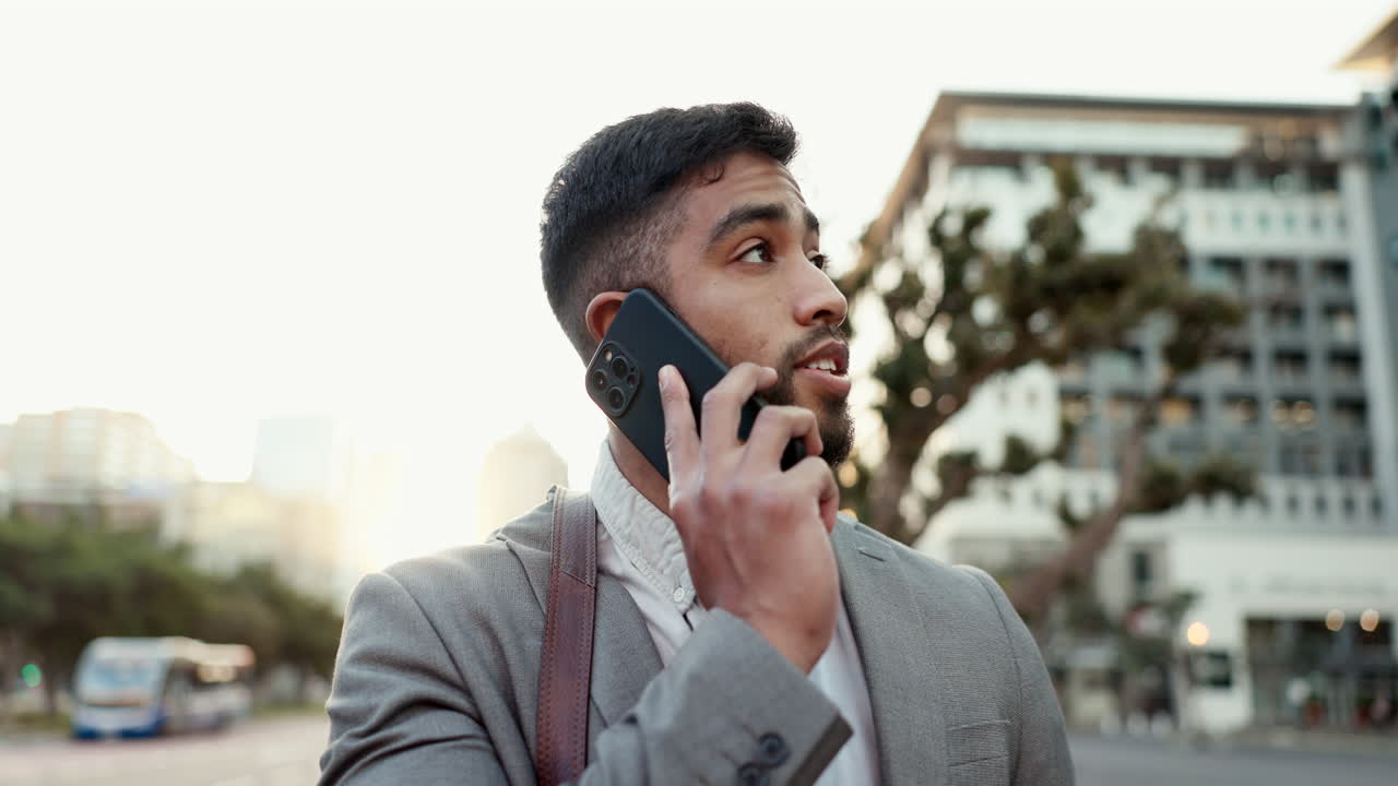 Phone Call, Smile And Businessman In The City Free Stock Video Footage ...