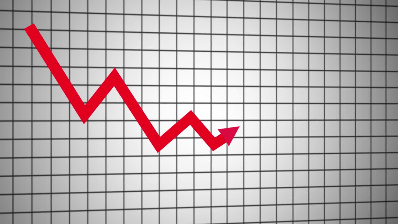 Premium stock video - Negative graph animation, red arrow is making ...