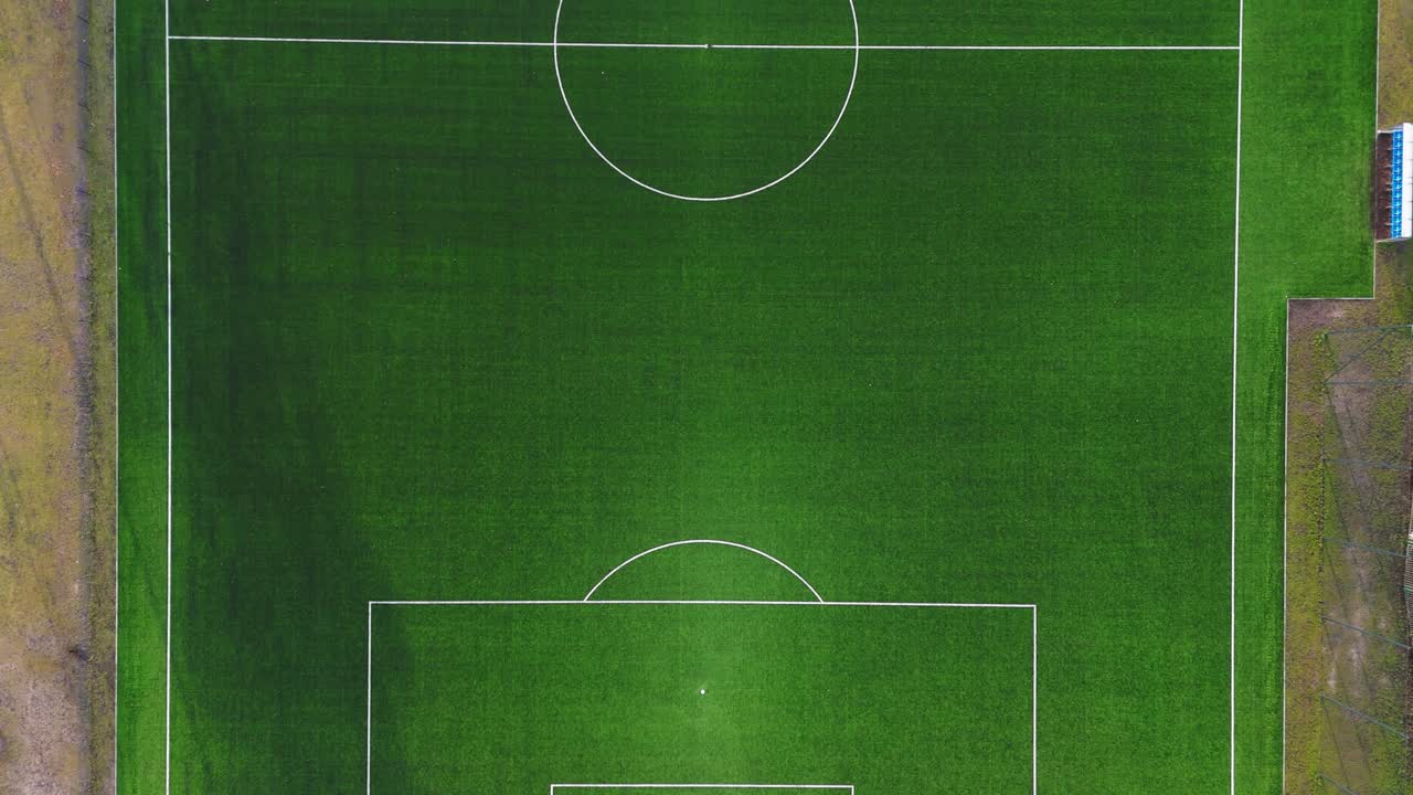 Premium stock video - Drone aerial view of empty soccer football field ...