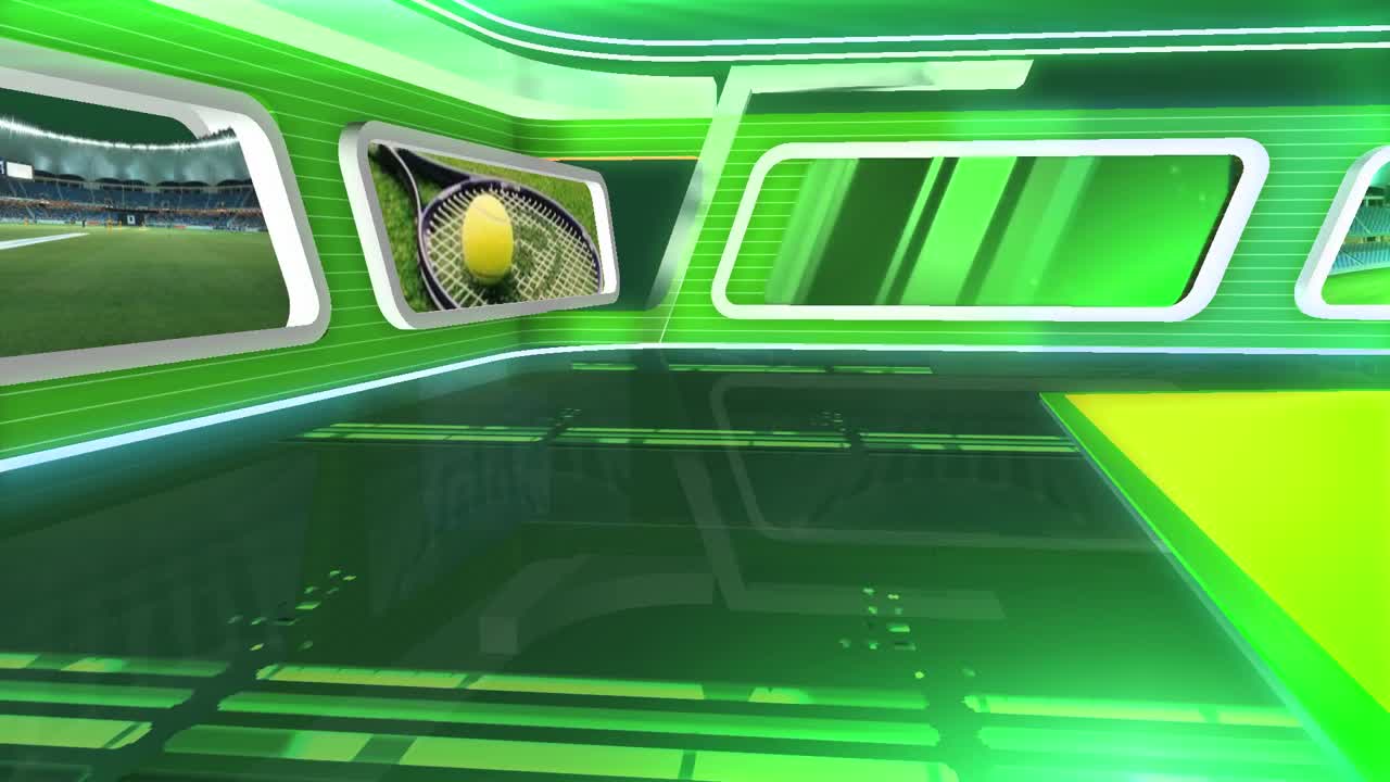 Premium stock video - 3d virtual sports studio set background