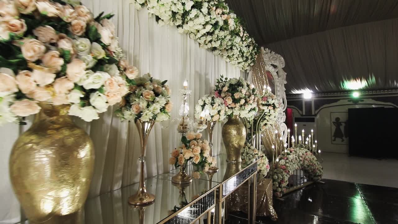 Premium stock video - The wedding stage crafts a breathtaking scene ...