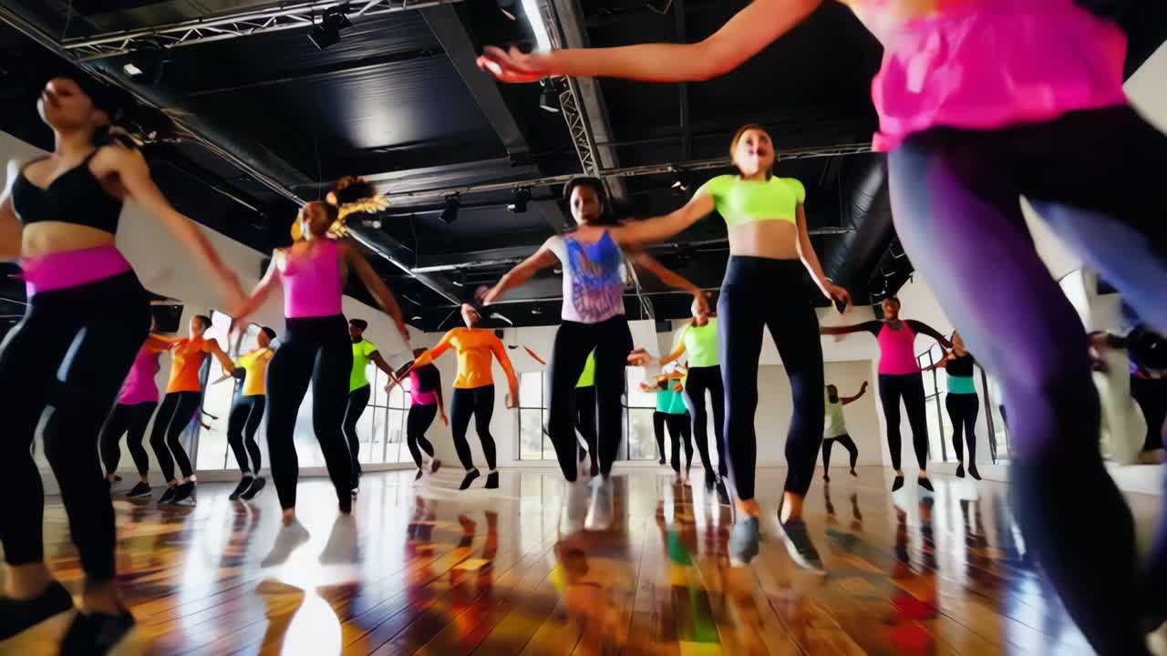 Group Dance Fitness Class | Vídeo de stock Premium