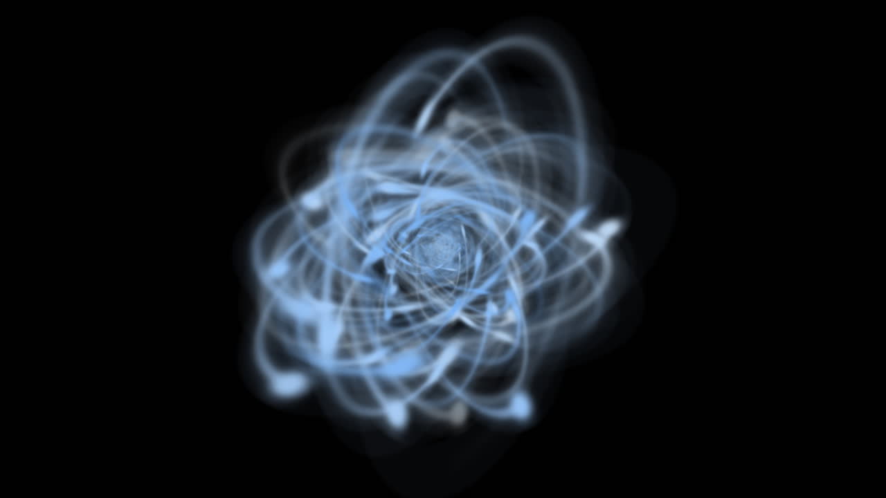 Premium stock video - Atomic structure simulation zoom in with nucleus ...