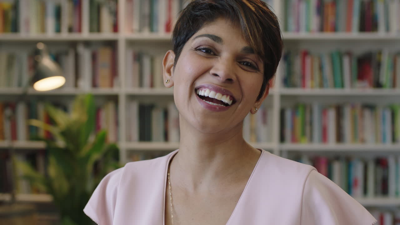 Close Up Portrait Of Beautiful Stylish Hispanic Woman Teacher In ...