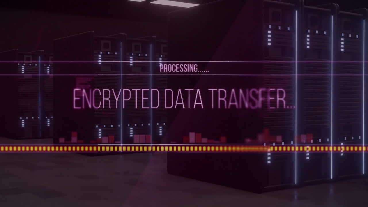 Premium stock video - Processing encrypted data transfer animation in ...