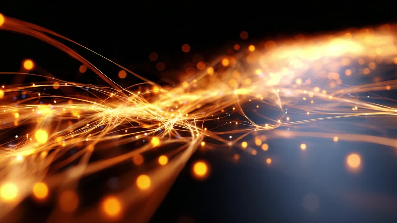 A mesmerizing view of luminous trails and vibrant particles weaving ...