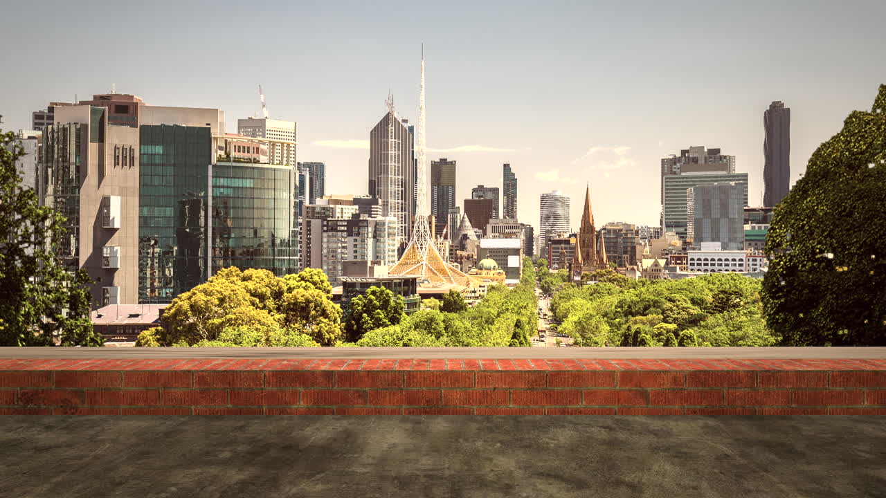 Premium stock video - Panorama of city landscape with many big ...