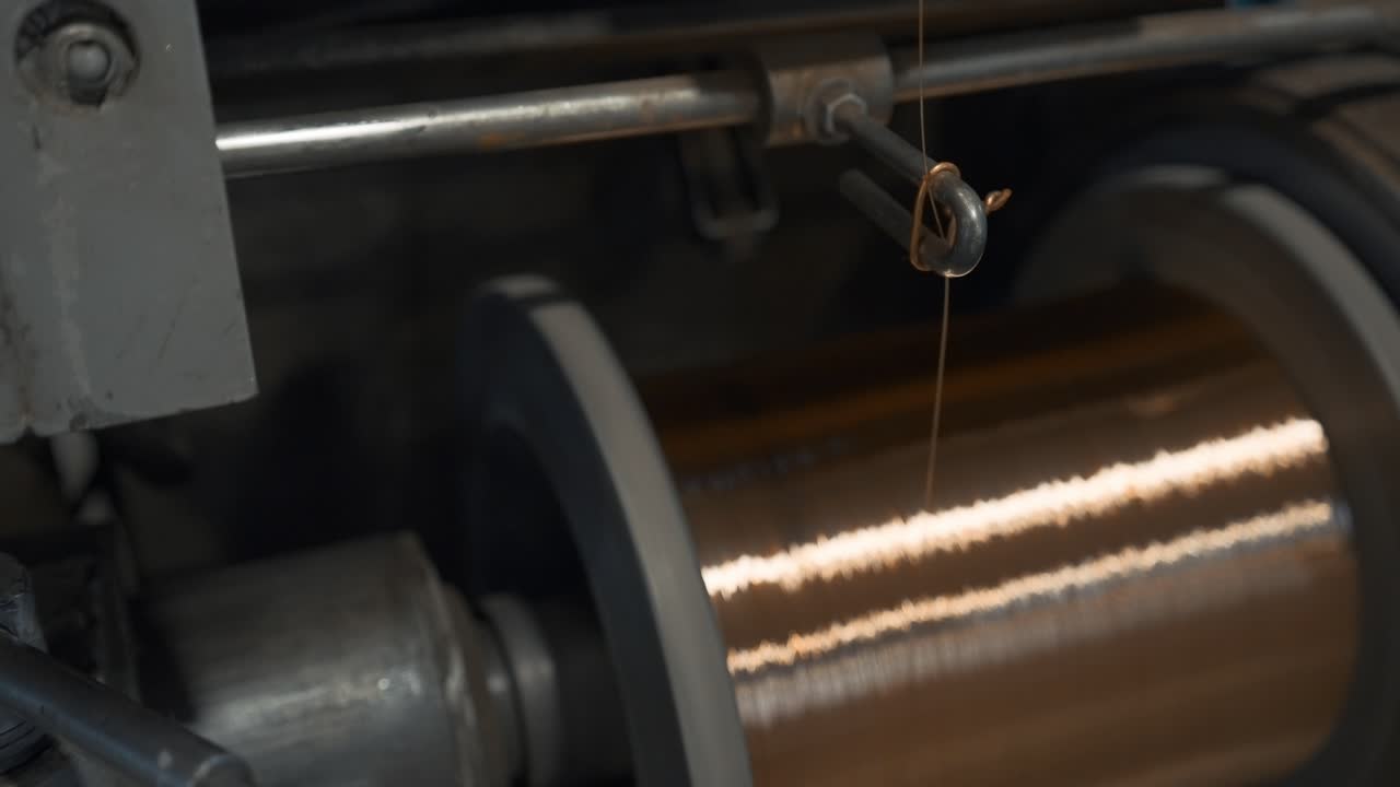 Copper wire manufacturing process Premium Stock Video Footage
