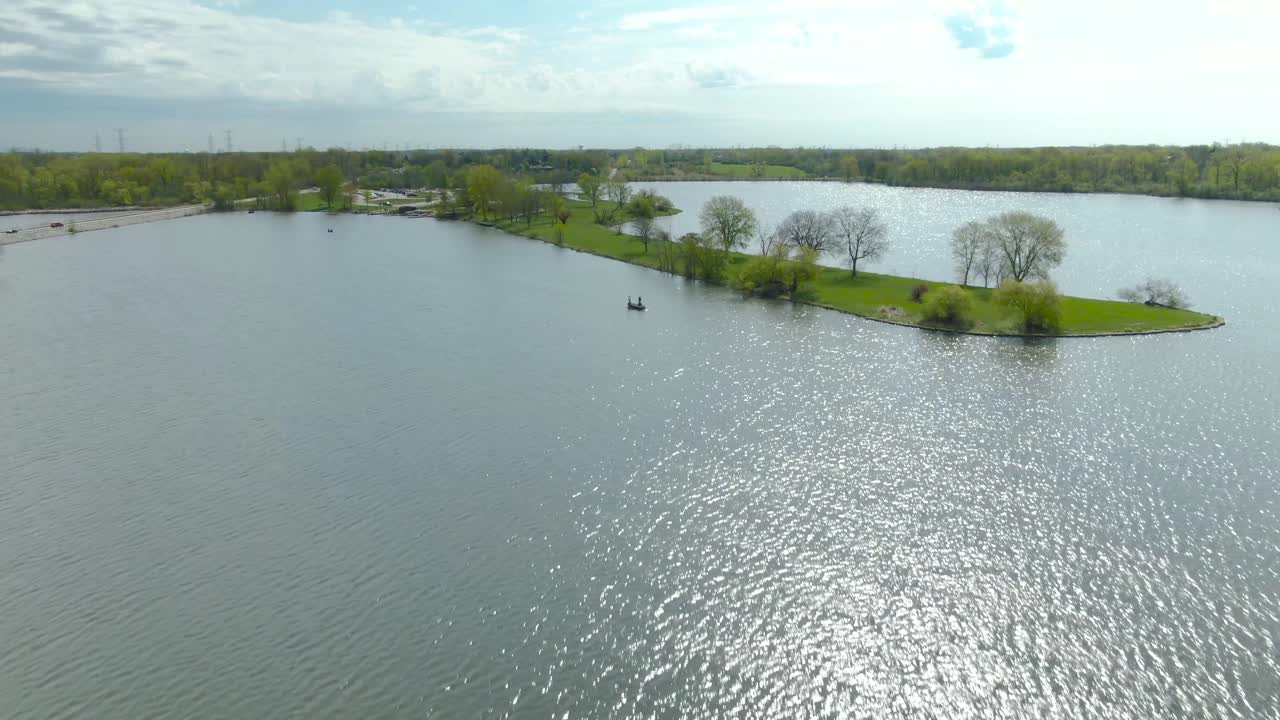 An Ascending Shot From Water Level And Up Over Tampier Slough Lake Free ...