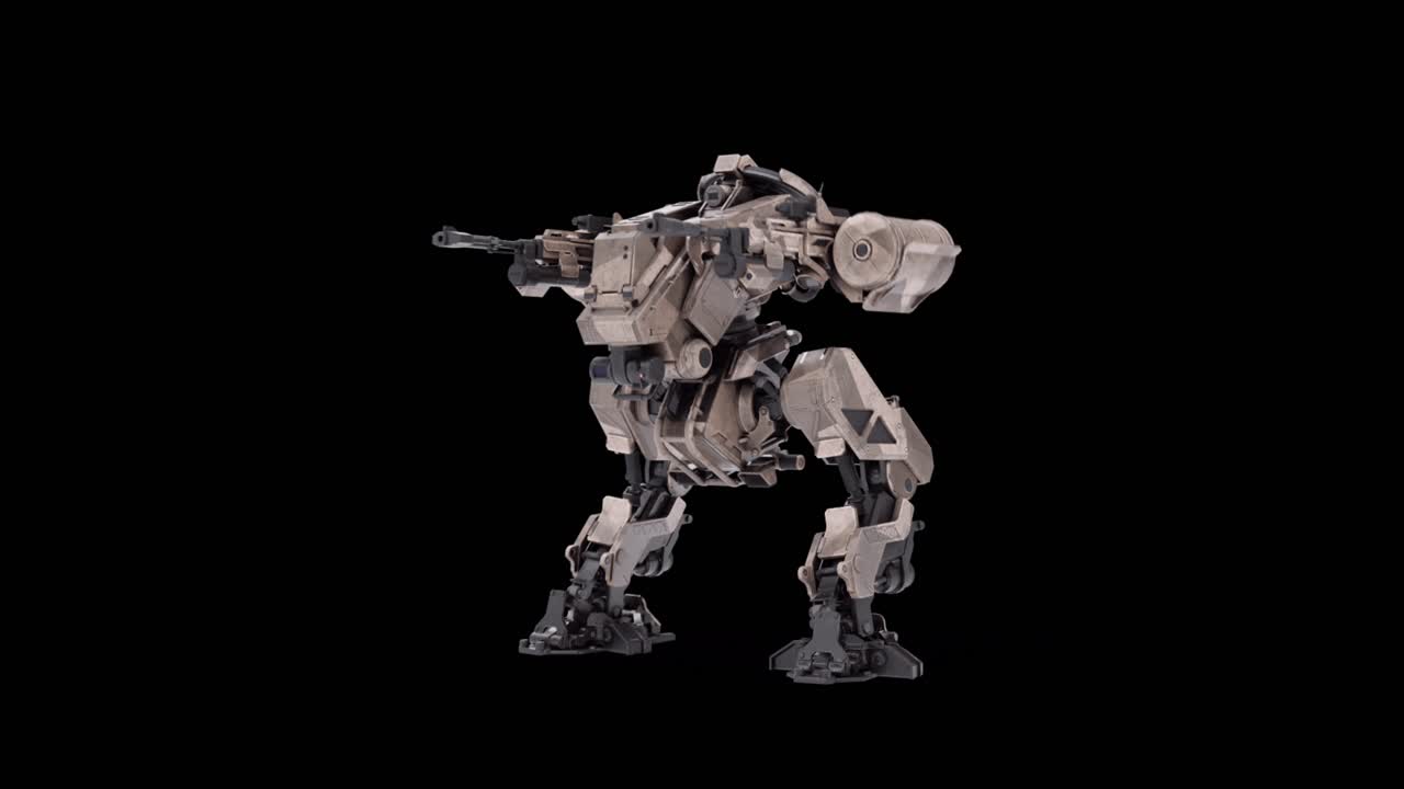 Premium stock video - Detailed 3d model of the robot damage big front ...