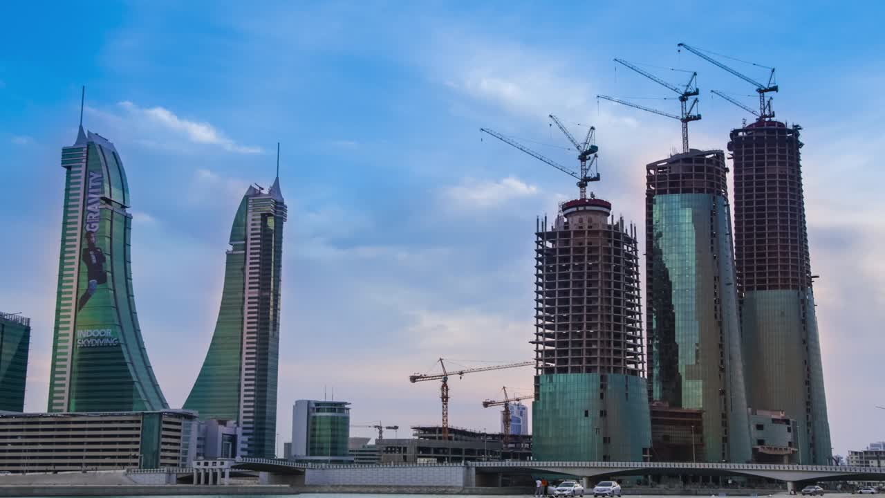 Bahrain Financial Harbour - Timelapse - Zoom In | Premium Stock Video ...
