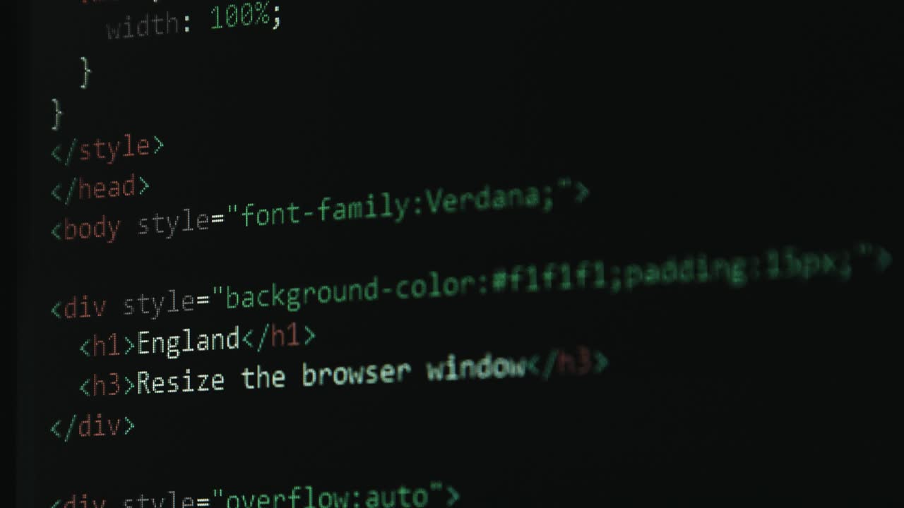 Premium stock video - Close up code screen pulling focus with different ...