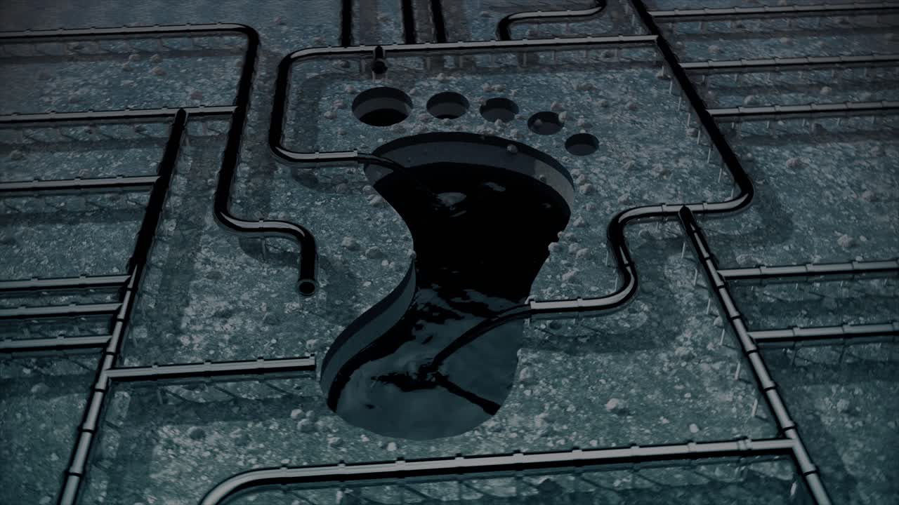Free stock video - Carbon footprint oil pipeline pipe line foot print ...