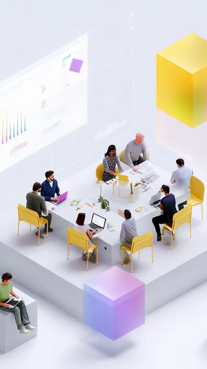 Dynamic Business Meeting: Collaborative Team Engages in Creative ...