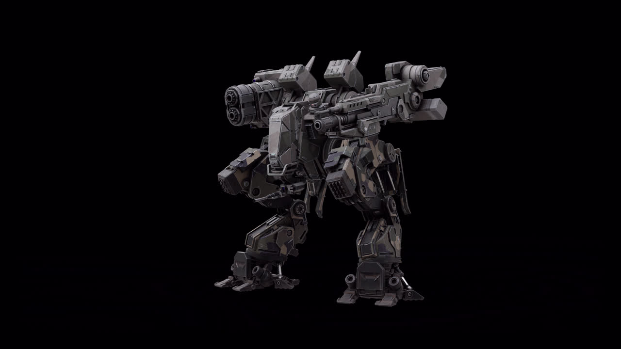 Premium stock video - Detailed 3d model of the robot, warrior ...