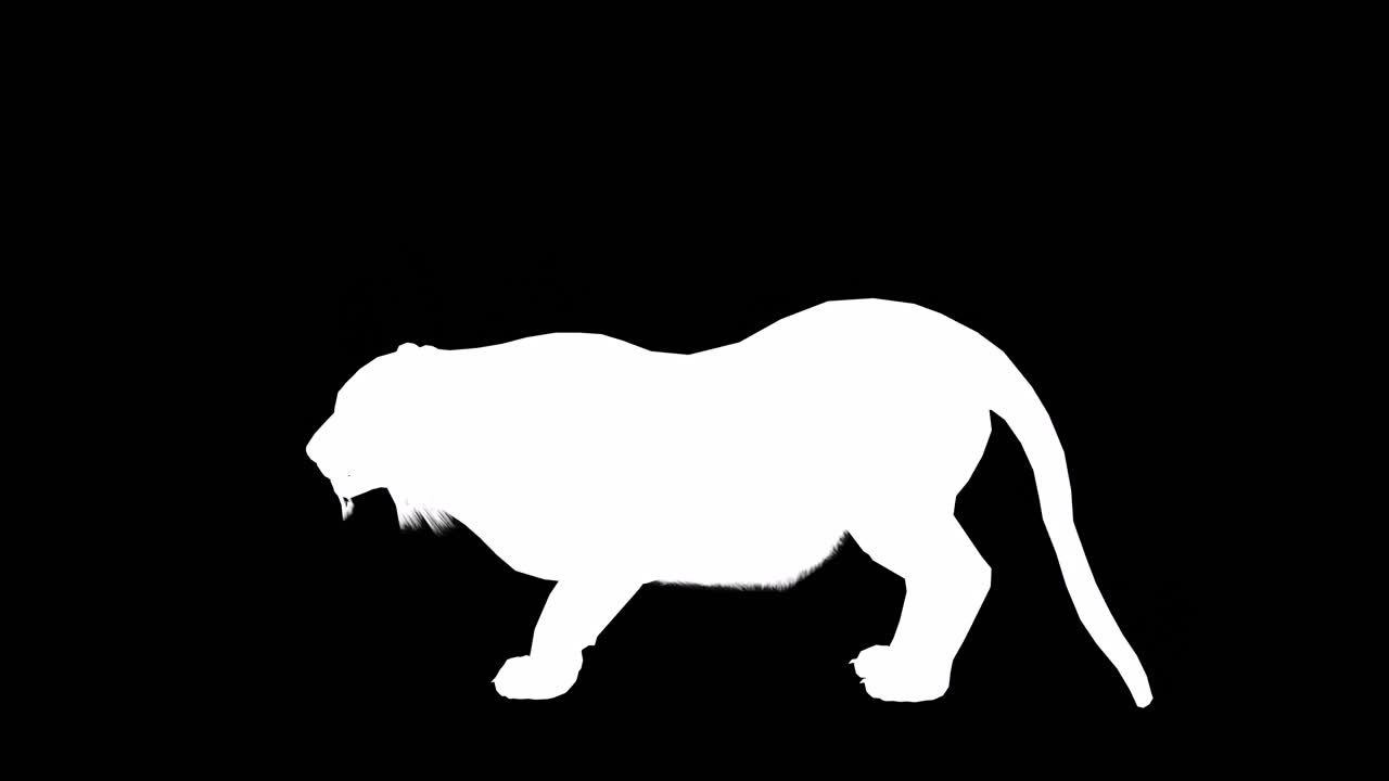 A Tiger Howling On Black Background With Alpha Channel Included At The ...