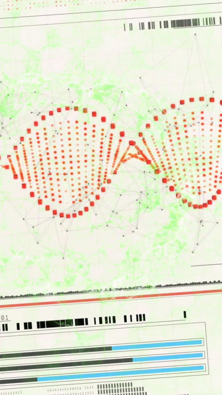 Animation of dna strand and human brain over network of connections on ...