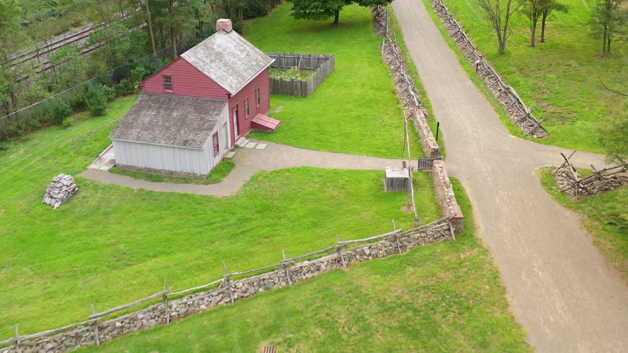 Premium stock video - Nice flyby of the historic restoration of the ...