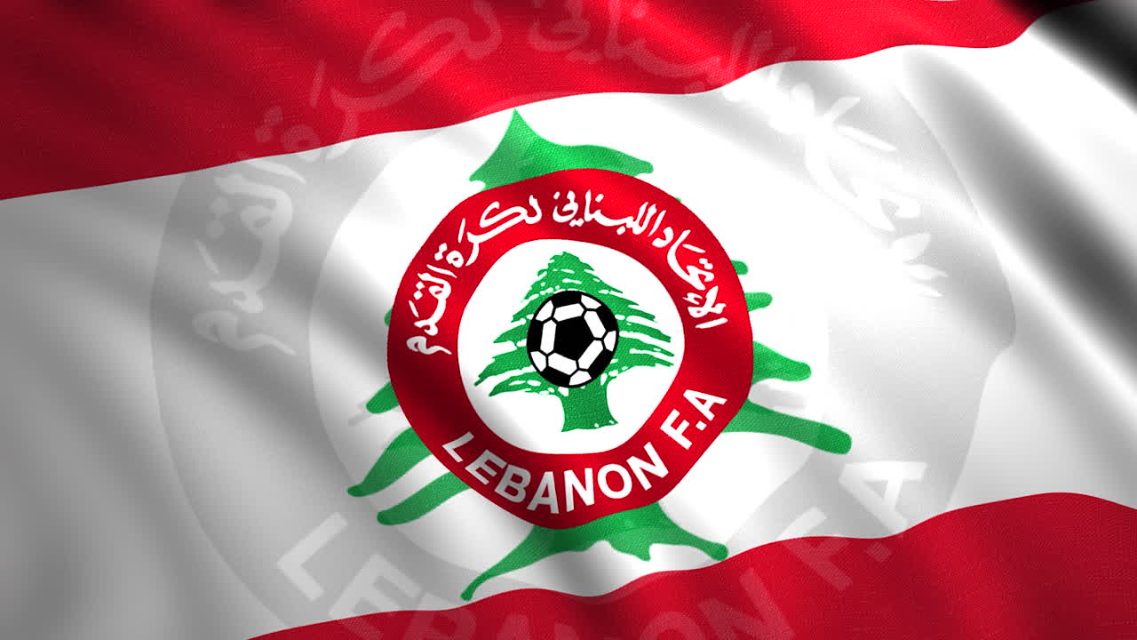 Flag of the Lebanon Football Association | Premium Stock Video Footage