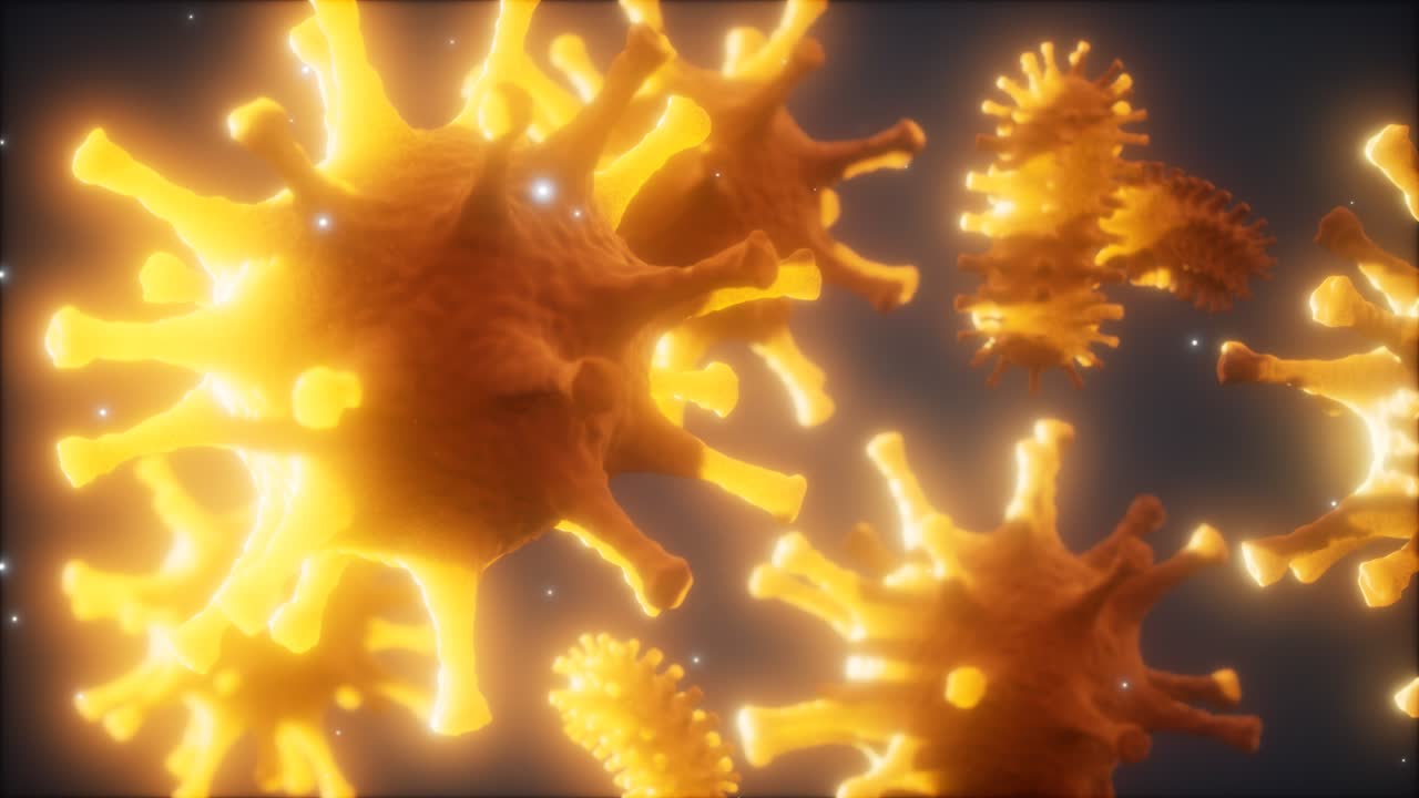 Bacteria Virus Or Germs Microorganism Cells Under Microscope With Depth ...