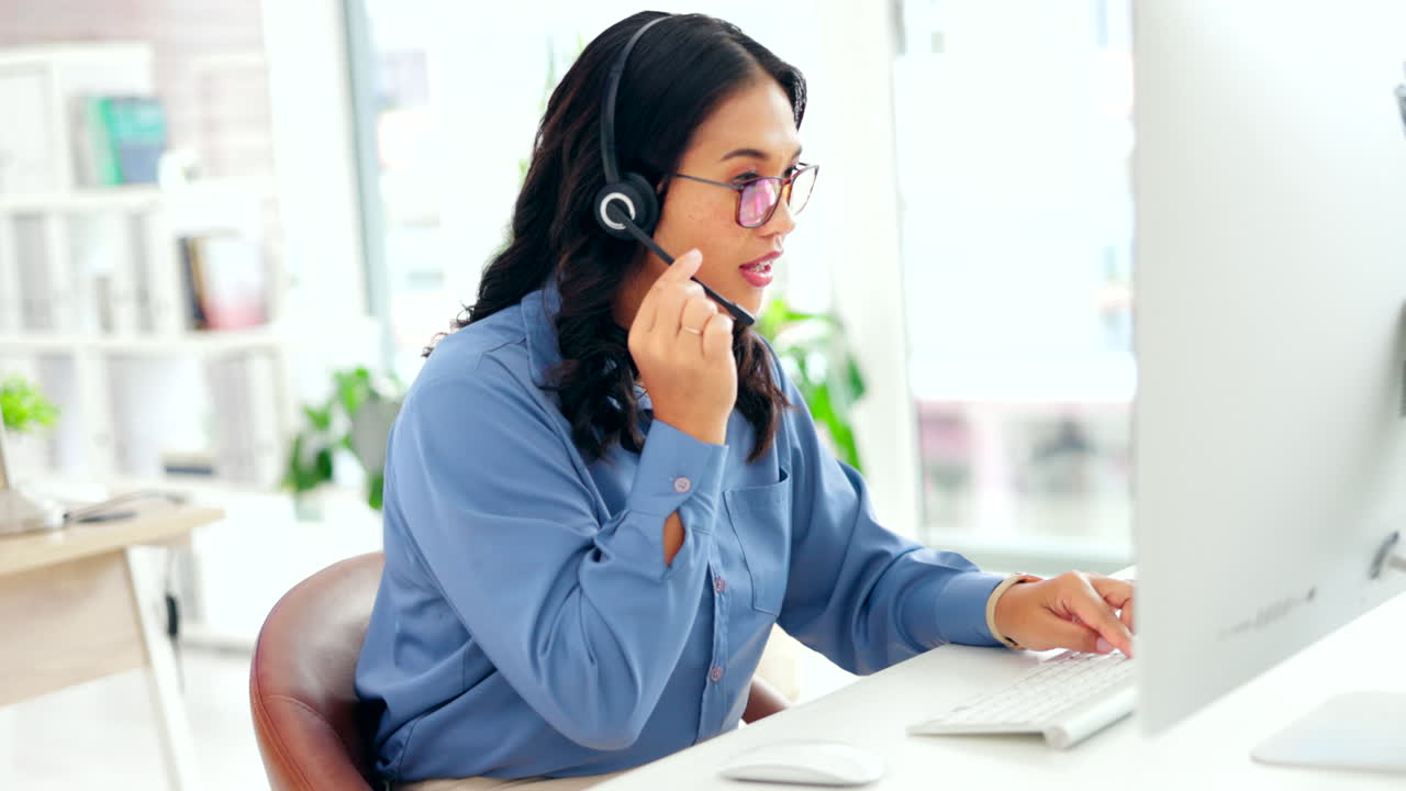Customer support, computer and typing woman | Premium Stock Video Footage