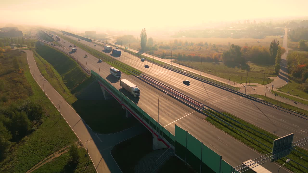 Premium stock video - Beautiful top side view to the cars driving on ...