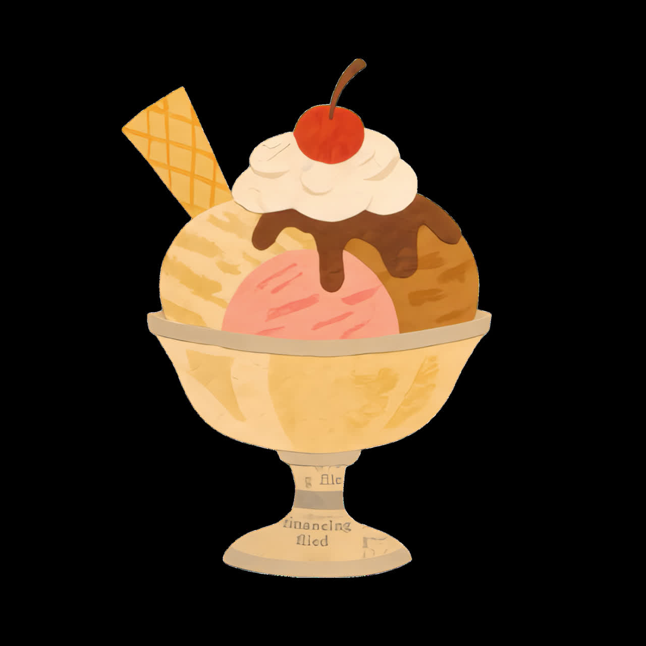 Delicious ice cream sundae illustration animation isolated asset ...