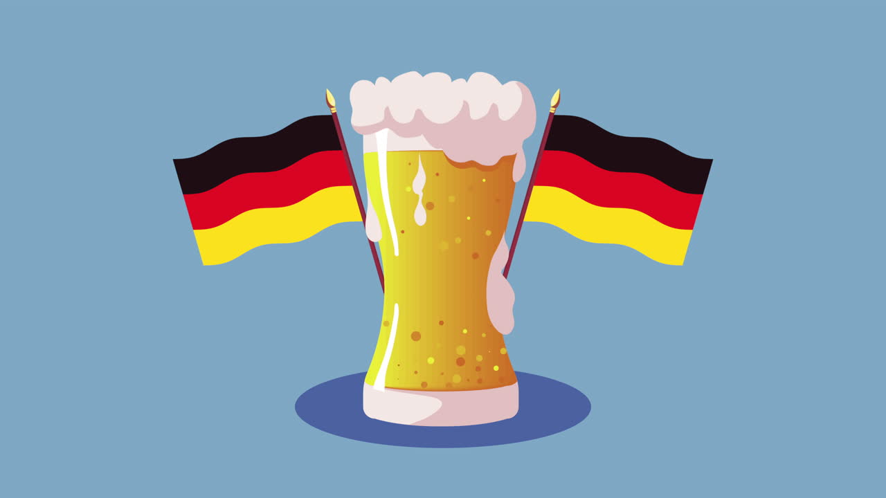 Beer drink glass with foam animation | Premium Stock Video Footage
