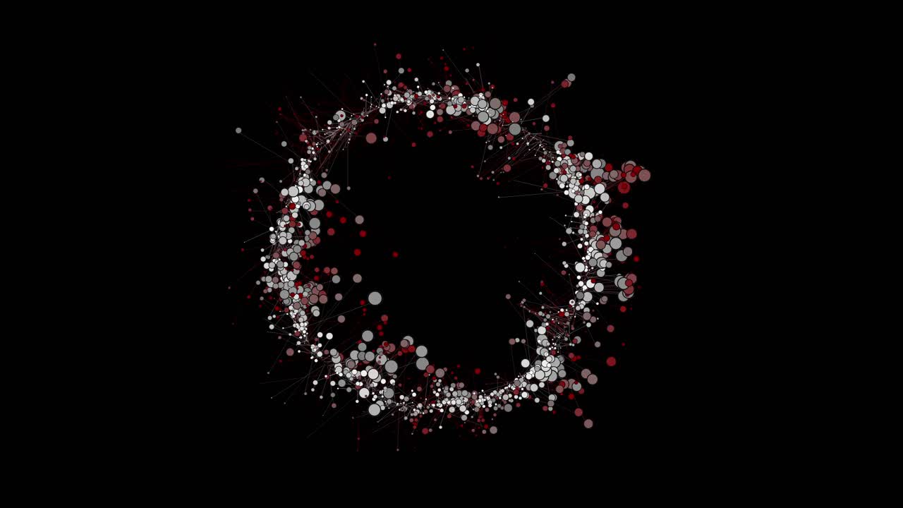 Premium stock video - Dots, circles of various sizes, connected with ...