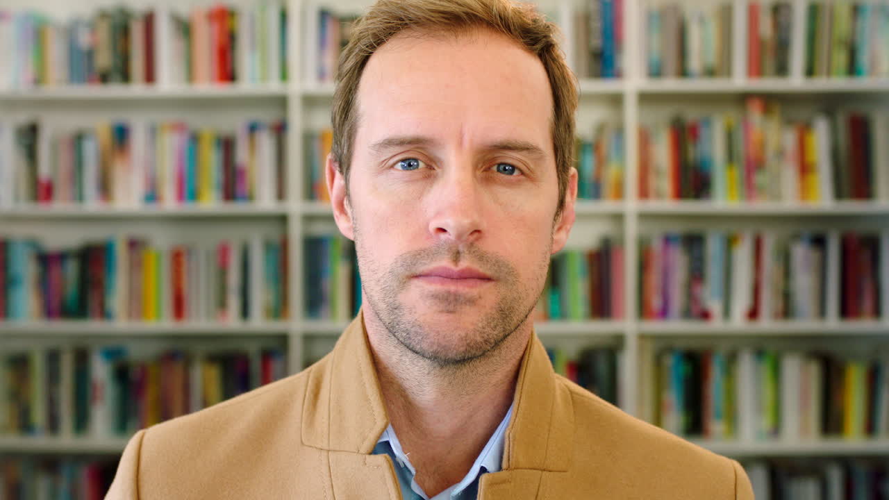Portrait of an intelligent male professor Premium Stock Video Footage