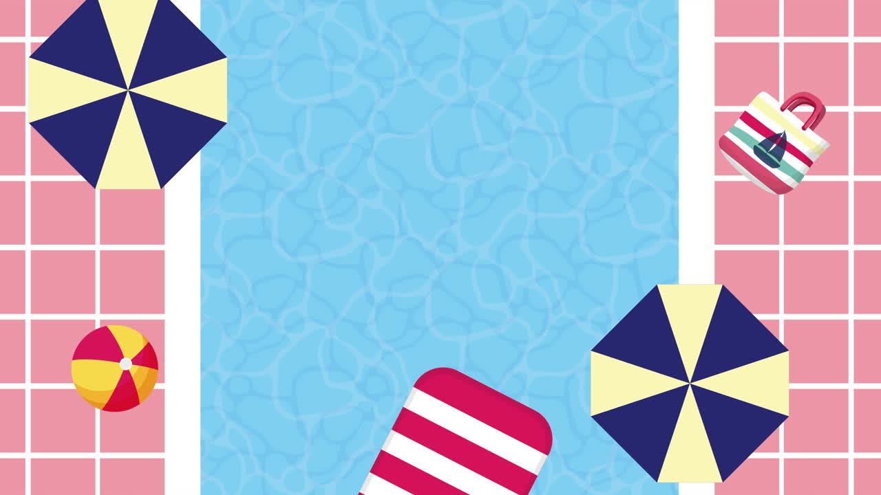 Pool day vacations animations | Premium Stock Video Footage