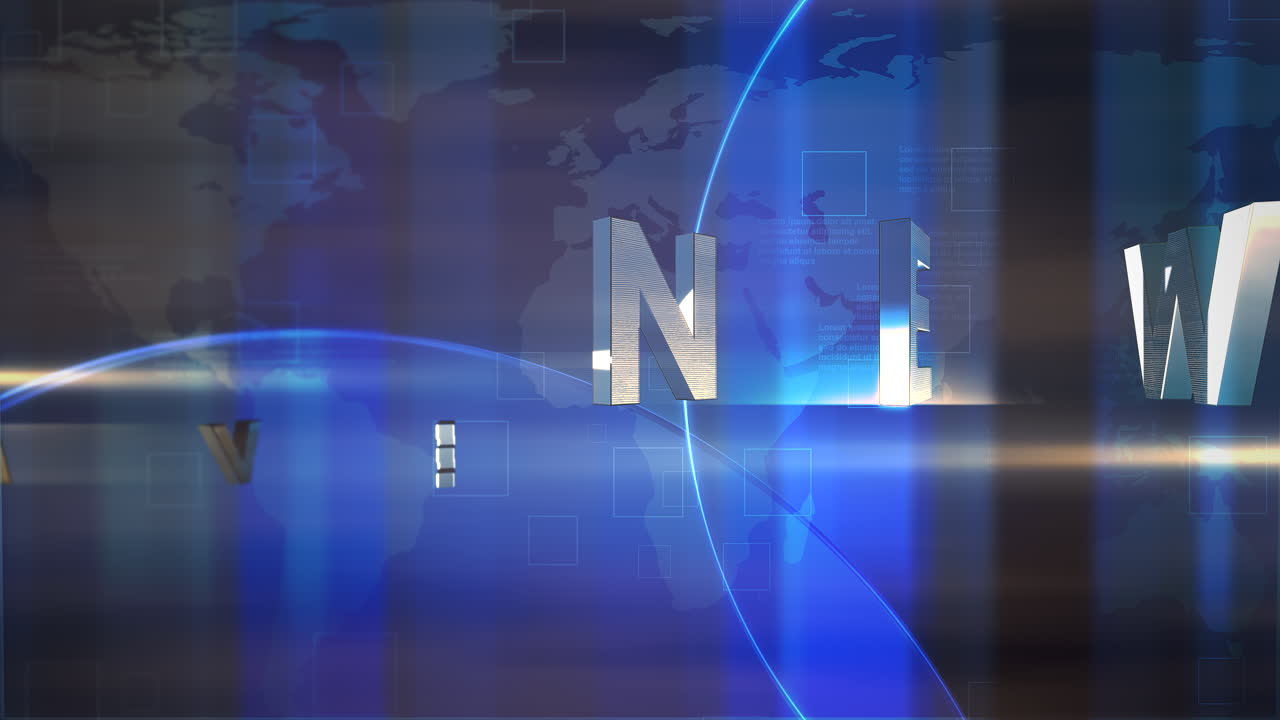 Animation Text News Live And News Intro Graphic With Blue Lines And World Map In Studio Free ...