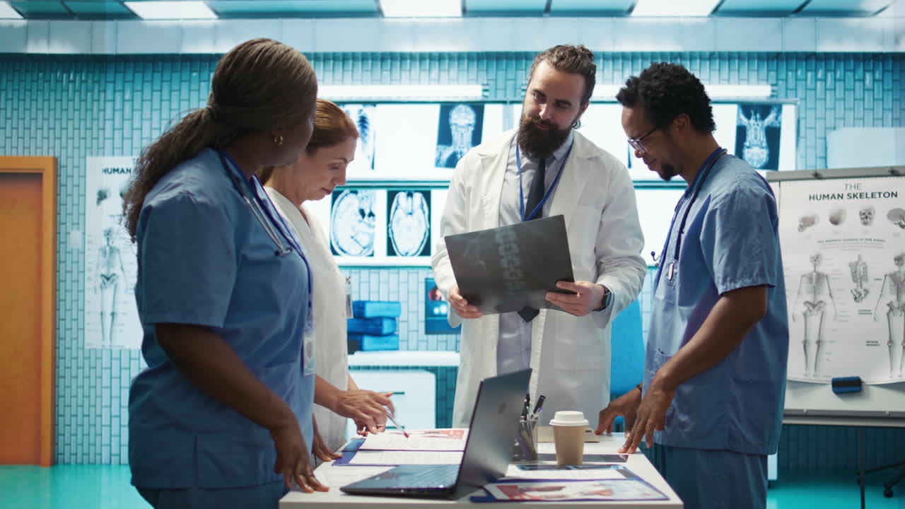 Medical Team Discussing X-ray Results | Premium Stock Video Footage