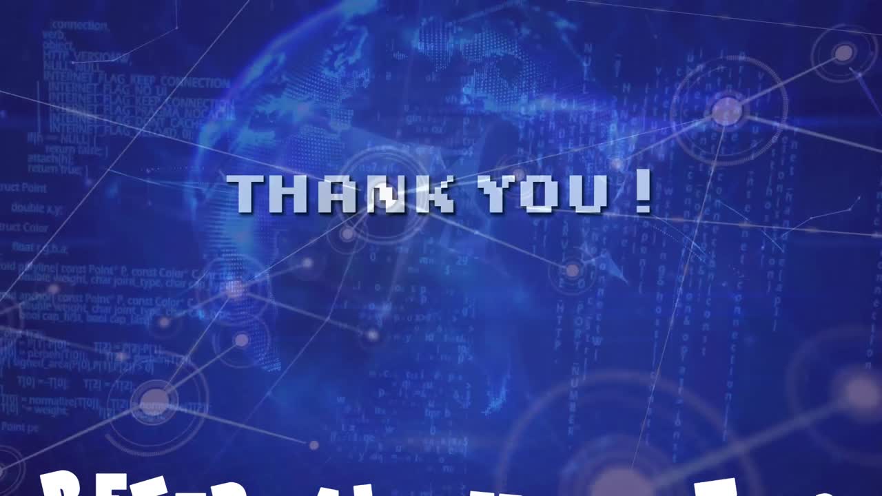 Premium stock video - Thank you text banner and network of connections ...
