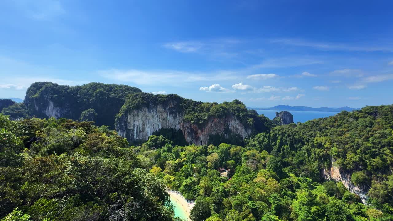 Hong exotic Asian island hidden lagoon limestone cliff Thailand Krabi ...