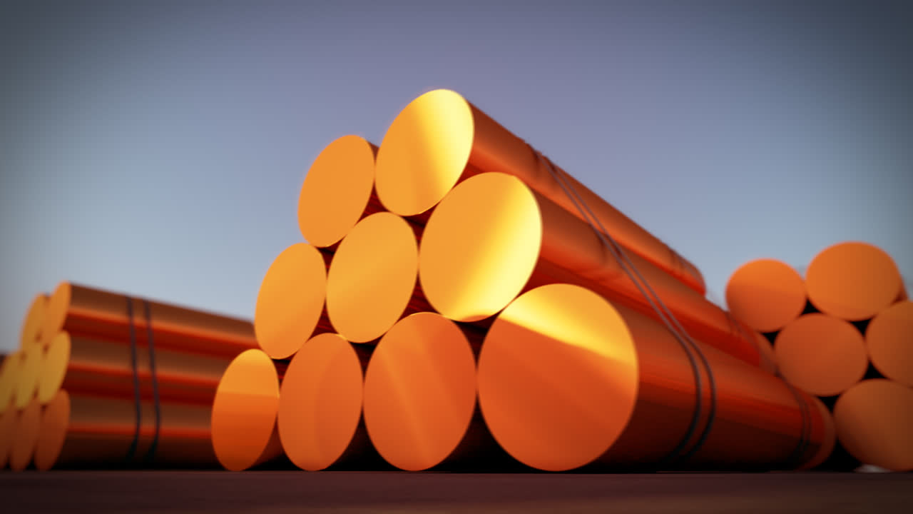 Premium stock video - Loopable animation presents stacks of cylindrical ...