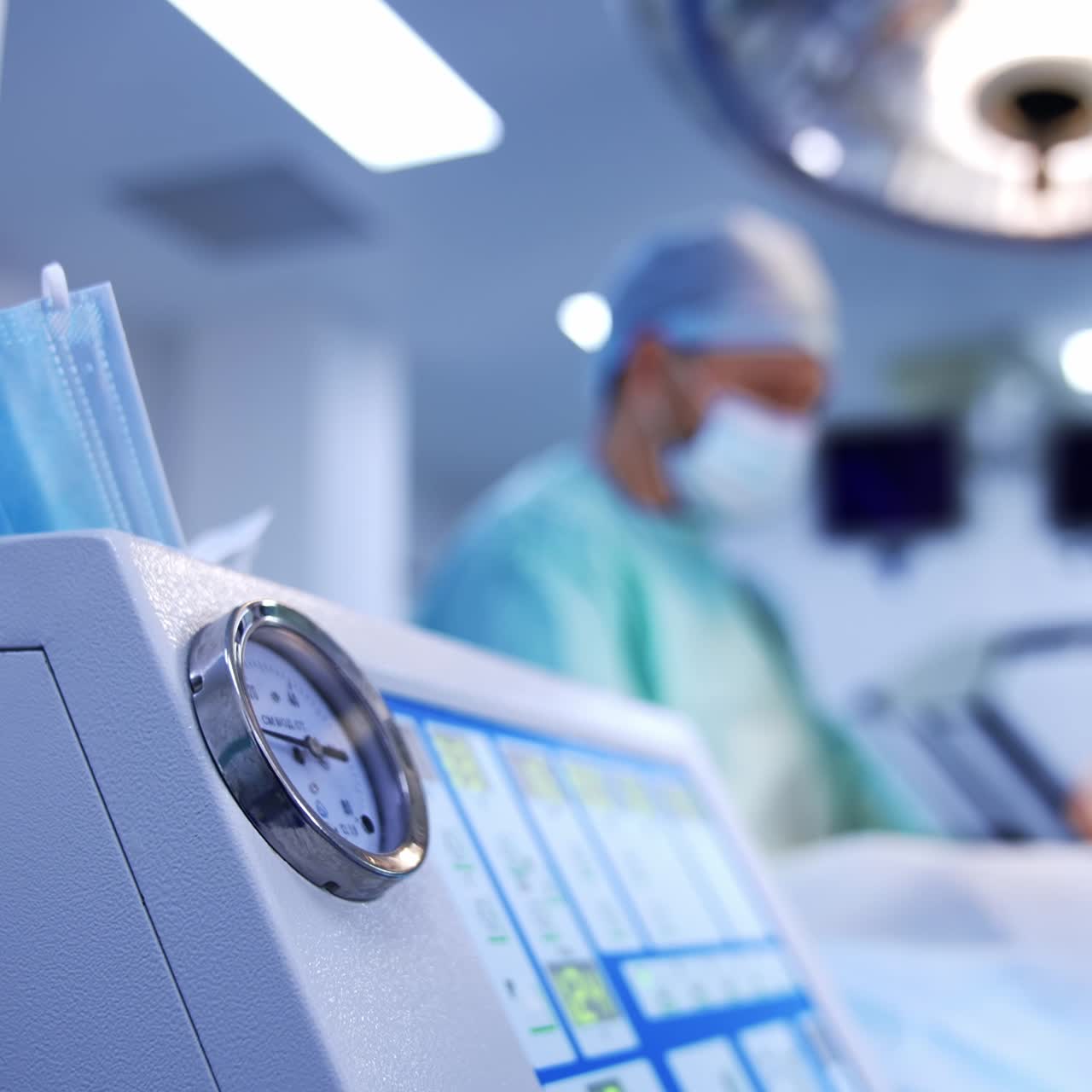 Technological advanced equipment working in the surgical room at ...