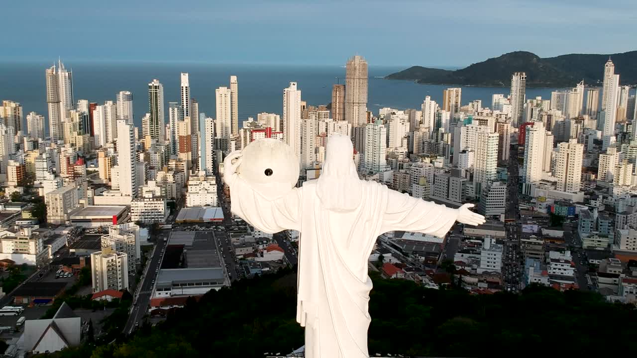 Premium stock video - Aerial view pane right of christ the remeeder in ...